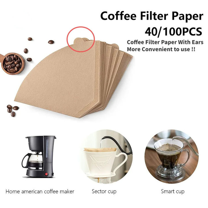 40/100PCS Japanese Wooden Original Hand Drip Paper Coffee Paper Filters ...