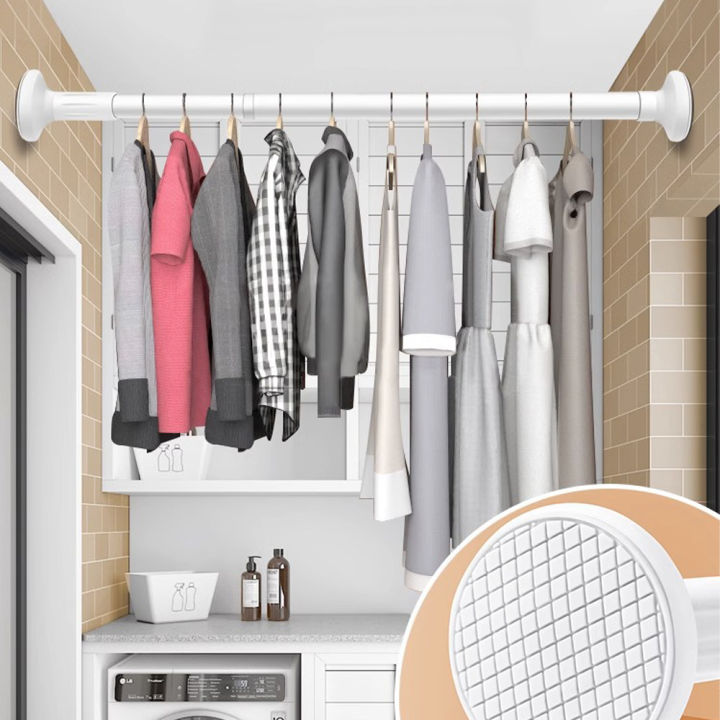 Perforated telescopic rod, installation-free clothes drying rod ...