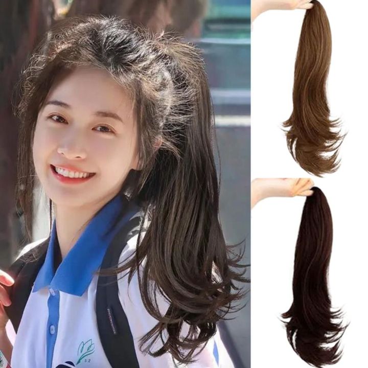 GTTR สังเคราะห์สังเคราะห์สังเคราะห์ วิกผมหางม้ายาว สไตล์เกาหลีแบบ คลิป ...