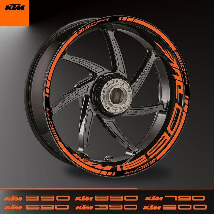 Vinyl Motorcycle Wheel Sticker Hub Decals Rim Stripe Tape For KTM Duke ...