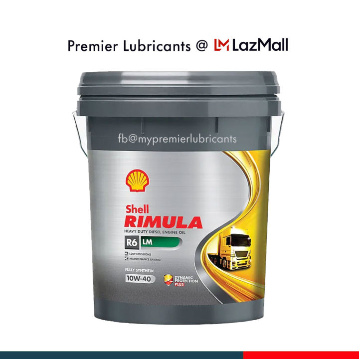 Shell Rimula R6 LM 10W-40 (20 Liters) Fully Synthetic Diesel Engine Oil ...