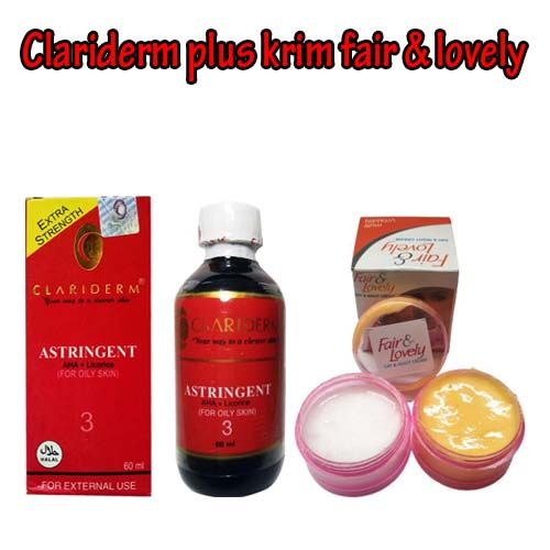 Princes - Clariderm Astringent No.3 plus krim fair & lovely siang malam ...