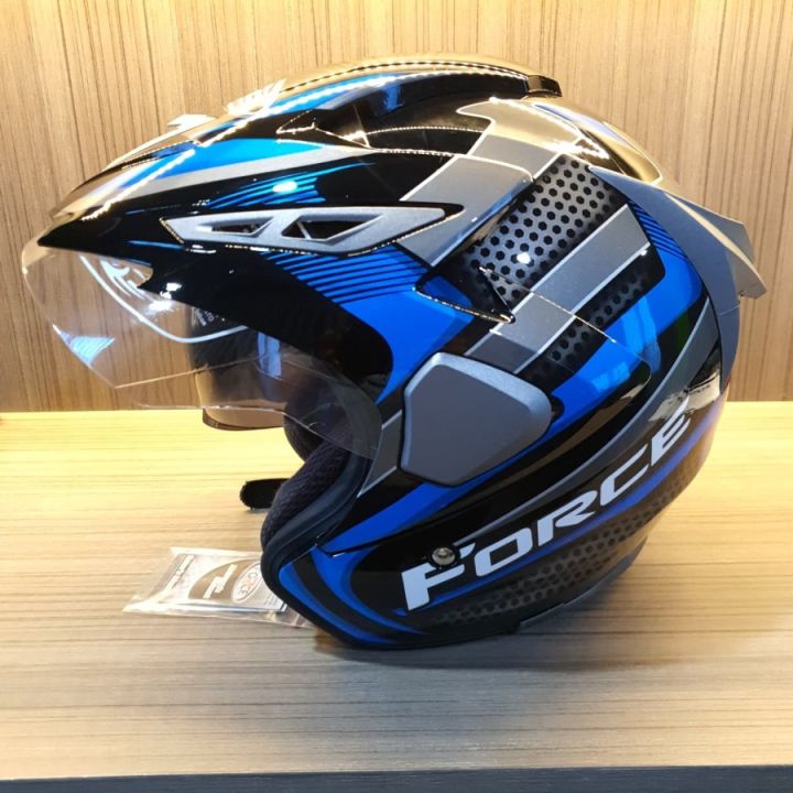 Helm Pria Keren Kualitas SNI FORCE Double Visor Pria Cowok Wanita Cewek ...