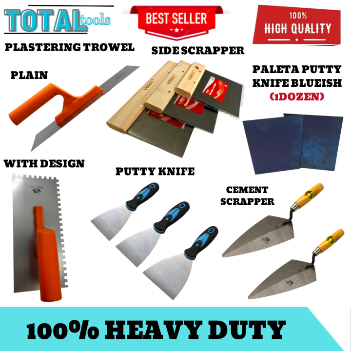 SCRAPPING MATERIALS - PLASTERING TROWEL (PLAIN/WITH DESIGN) - PUTTY KNIFE - SIDE SCRAPPER ...