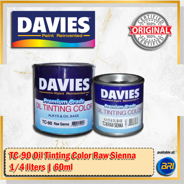 DAVIES TC-90 Oil Tinting Color Raw Sienna [1/4L | 60ml] | Lazada PH