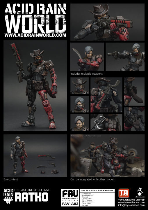 Acid Rain 1/18 3.75 inch FAV-A81 Red Dwarf D2C-r FAV-A82 Ratko Soldiers ...