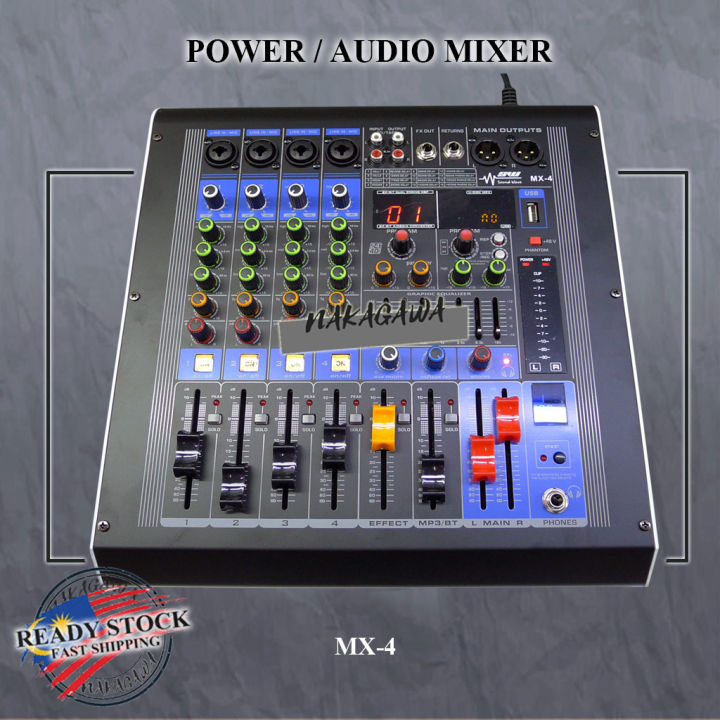 SOUNDWAVE MX-4 350W X2 4 CHANNEL POWERED MIXER WITH BLUETOOTH & USB ...