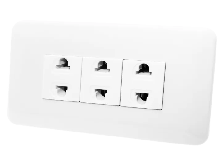 OMNI CS Classic Series Flush Type Universal 3 Gang Outlet in Plate ...