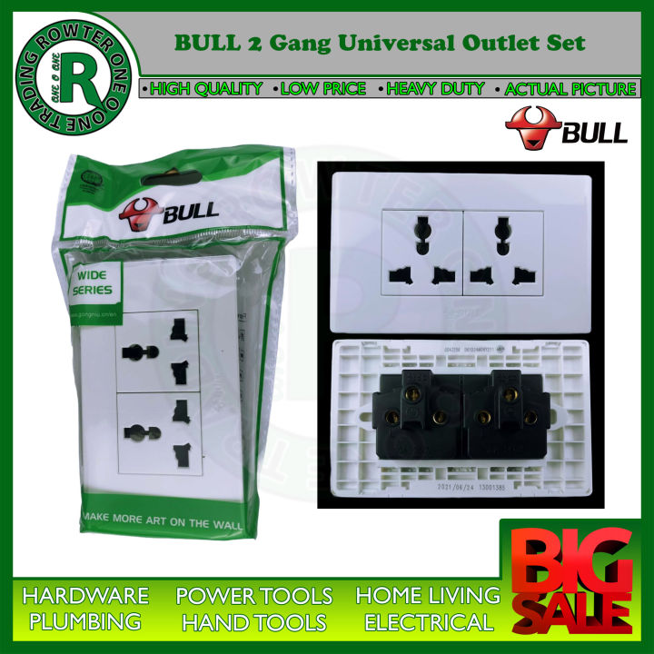 BULL 2 Gang Universal Outlet G04Z256 High Quality | Lazada PH