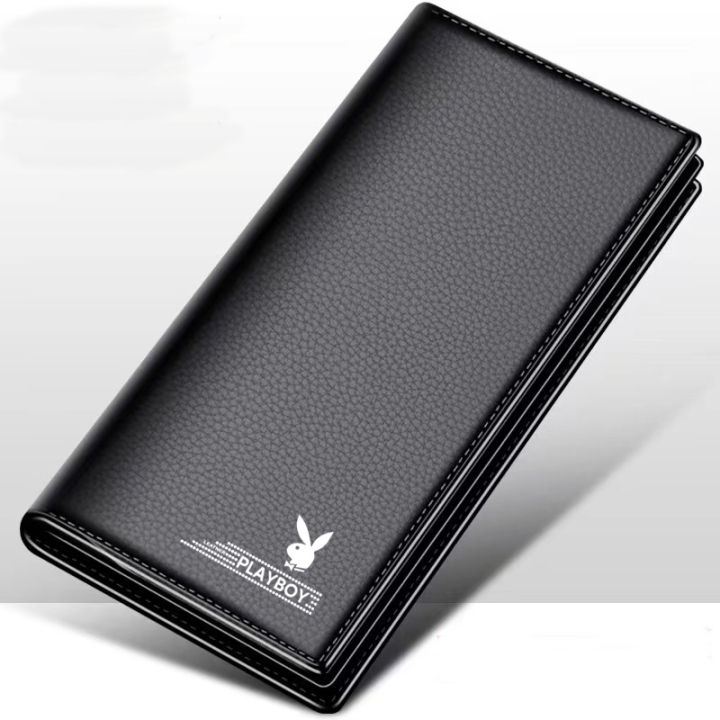 Playboy Korean Leather PU Long Wallet for Men Leather Slim Bifold Short ...