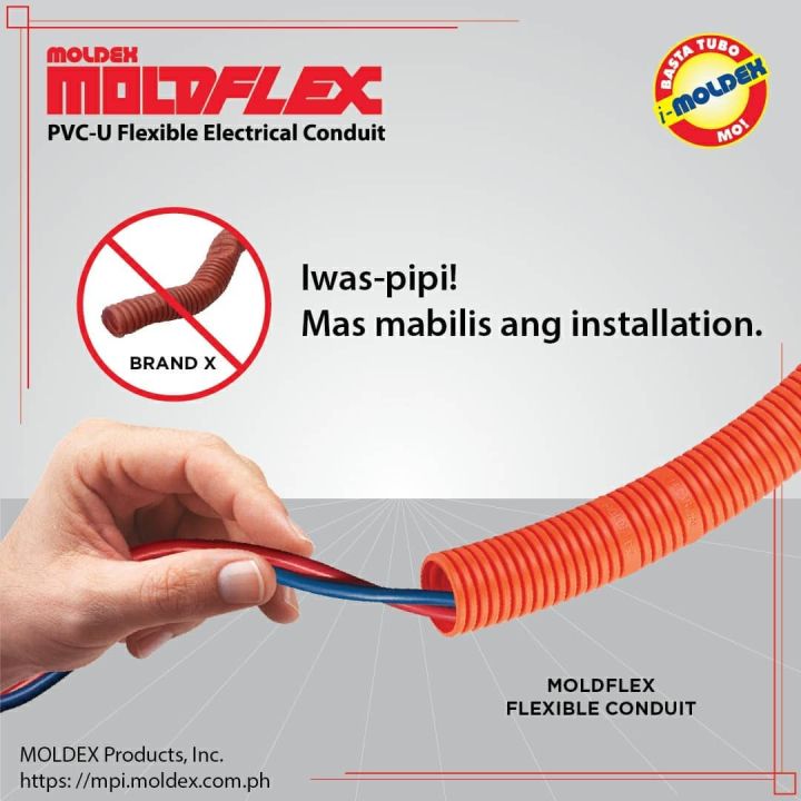 MOLDFLEX Fire Resistant PVC-U Flexible Hose Cable Management 100 meters ...