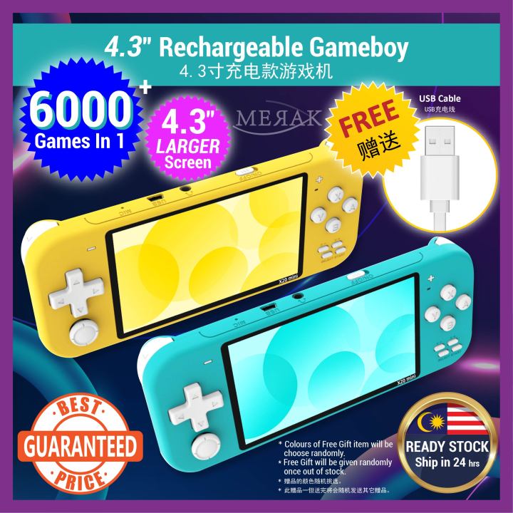 6000 Arcade Games In 1 Rechargeable Classic Video Handheld Gameboy ...