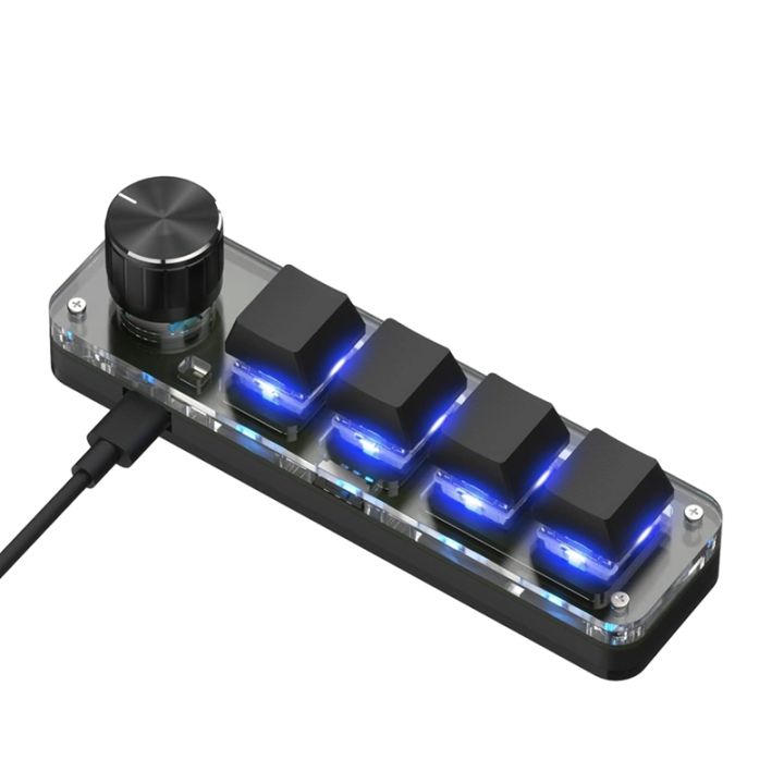 【Latest model】One-Handed Macro Mechanical Keyboard 4 Keys Gaming ...