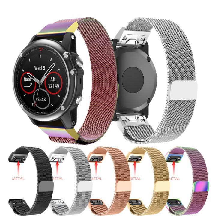 สแตนเลสwatchbandสายสำหรับการ์มินfenix 5 S 5 5x Plus Fenix 6s 6 6xสายโปร
