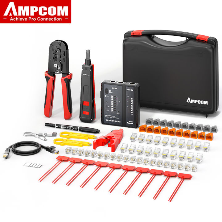 Ampcom Network Tool Kit 14 In 1 Professional Ethernet Cable Tester Rj45 Rj11 Cat6 Cat5e