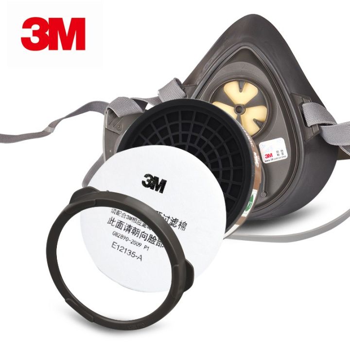 3M 3200 Reusable Safety Mask with Activated Carbon Cartridge Filter for ...