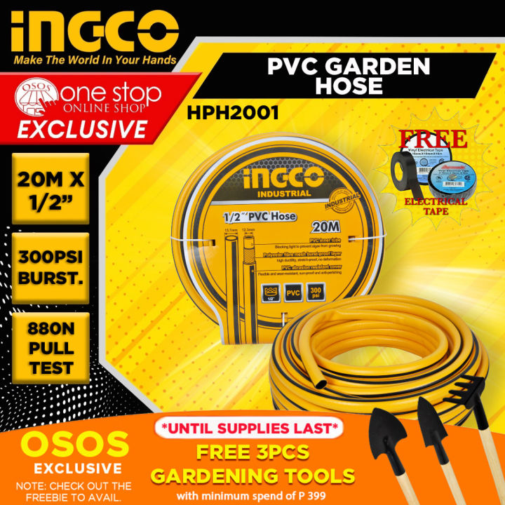 INGCO Original 1/2" PVC Garden Spray Hose 20M HPH2001 •OSOS• | Lazada PH