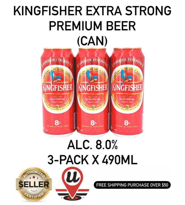 Kingfisher Extra Strong Premium Beer (Can) alc. 8.0% 490ml | Lazada Singapore