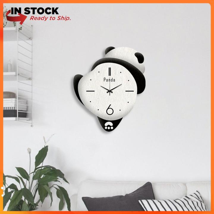 Ulight Panda Decor Silent Wall Clock Decorative Clock Housewarming Gift ...