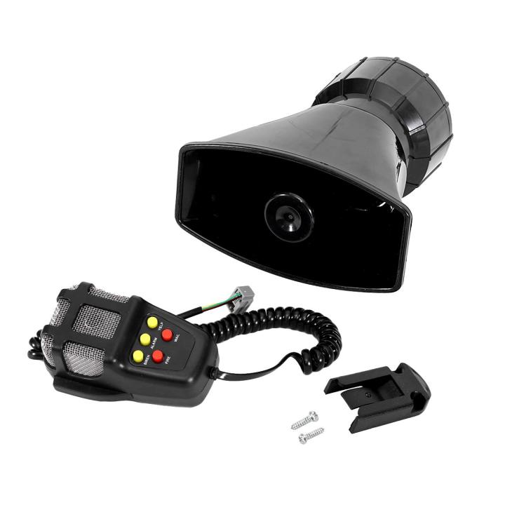 【แตรและอุปกรณ์เสริม】เสียง 5 เสียงรถบันทึกไซเรนฮอร์นฉุกเฉินMic PAระบบ ...