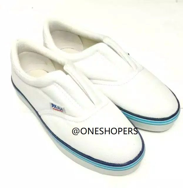 Sepatu PX Style 128 Bahan Kanvas/ Sepatu Pabrik Putih Polos | Lazada ...