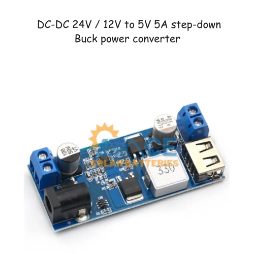DC-DC 24V / 12V to 5V 5A step-down Buck power converter adjustable USB ...