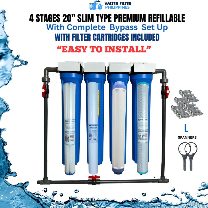 Water Filtration System Top Selling 4 Stages 20" Slim Type Refillable ...