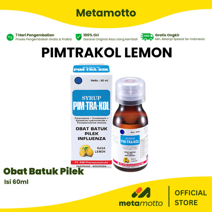 PIM TRA KOL SIRUP RASA LEMON 60 ML - Metamotto | Lazada Indonesia