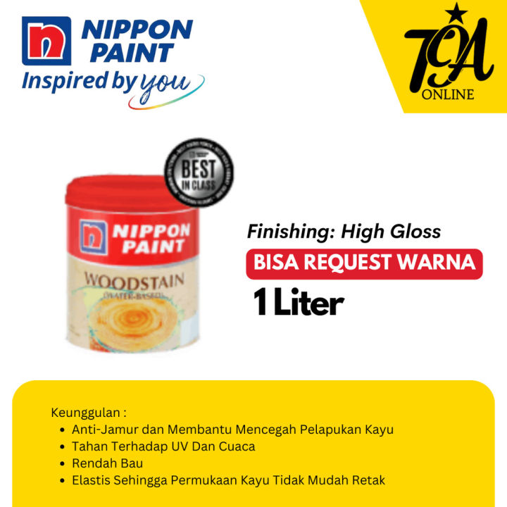 NIPPON PAINT Wood Stain Cat Kayu Water Based Tinting Color 1 Liter ...