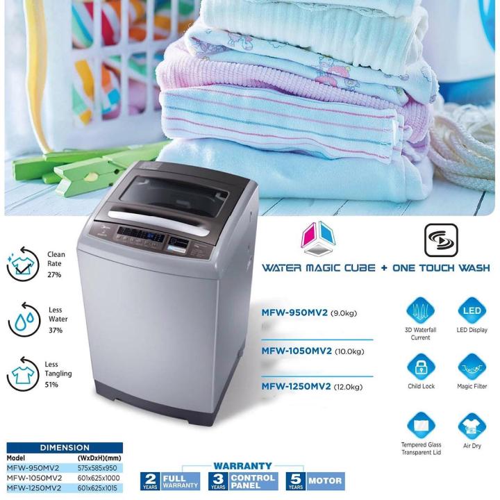 Midea 10KG Fully Automatic Washing Machine MFW-1050MV2 [Glass Door ...