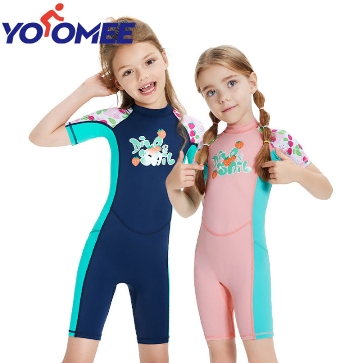 Yoomee Children's Quick-drying Swimsuit Big Kids Short-sleeved Diving ...