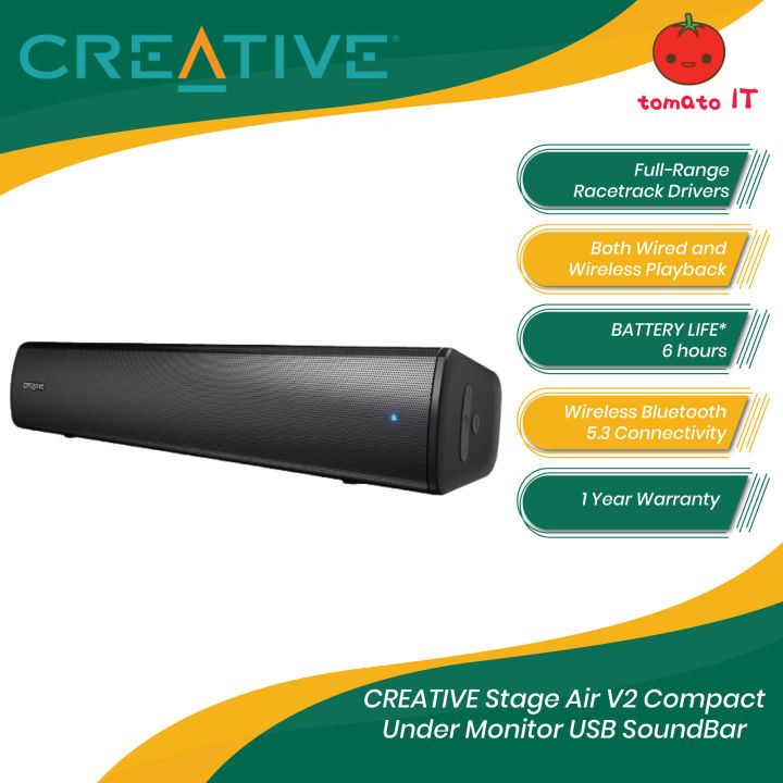 CREATIVE Stage Air V2 Compact Bluetooth Under-monitor USB Soundbar | Lazada