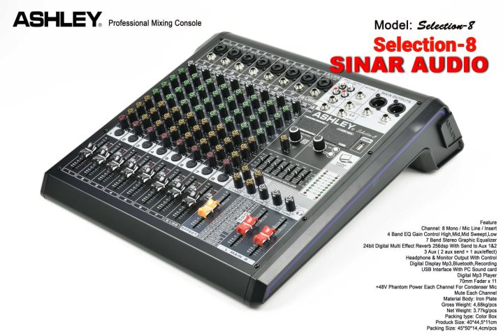 Mixer Ashley 8 Channel Selection-8 Bluetooth Usb Equalizer Original | Lazada Indonesia