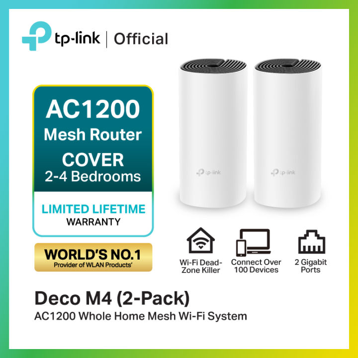 TP-Link Deco M4 AC1200 Mesh WiFi พอร์ต Gigabit 2 ช่อง ตัวขยายสัญญาณ ...