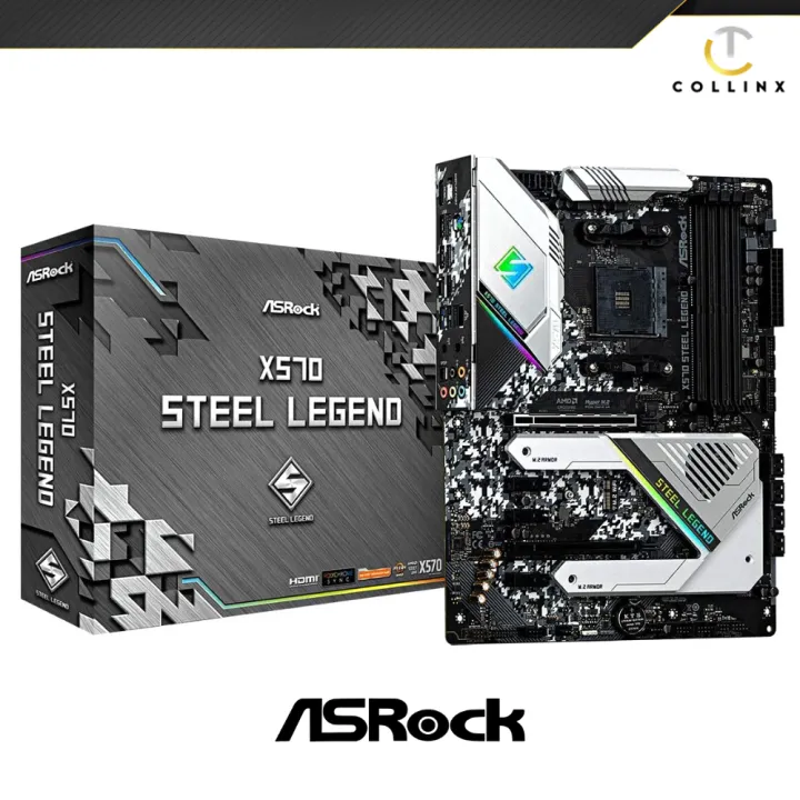 ASRock X570 Steel Legend Gaming Motherboard | DDR4 AM4 CPU Socket | For ...
