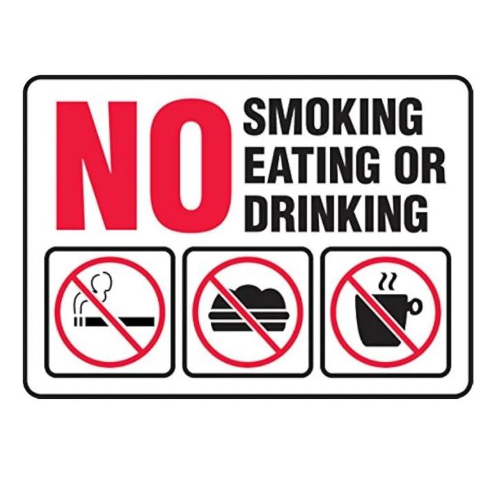 Karin Wall Art Papan Tanda Logam 'TIDAK Boleh Merokok Makan ATAU Minum ...