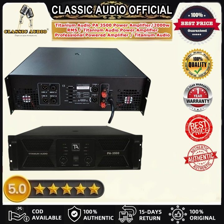 Titanium Audio PA 3500 Power Amplifier By Classic Audio- / 2000w RMS ...