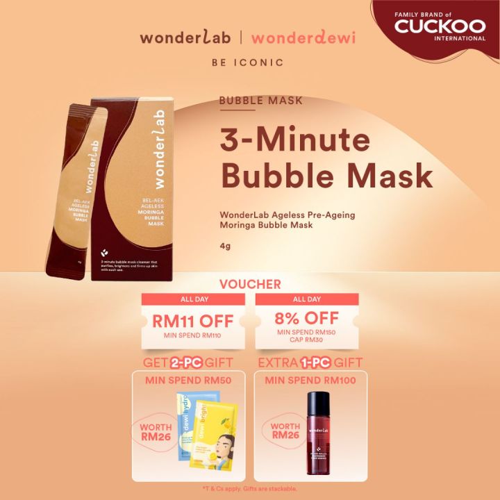 [New] Wonderlab Bel-Aek Ageless Moringa Bubble Mask Packed Set (4g x 8 Sachets) | Lazada