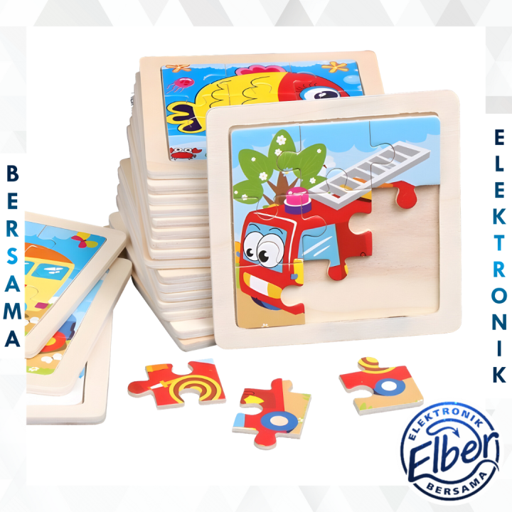 ELBER MN14 10 Gaya puzzle kayu jigsaw puzzel kayu mainan mainan puzzle ...