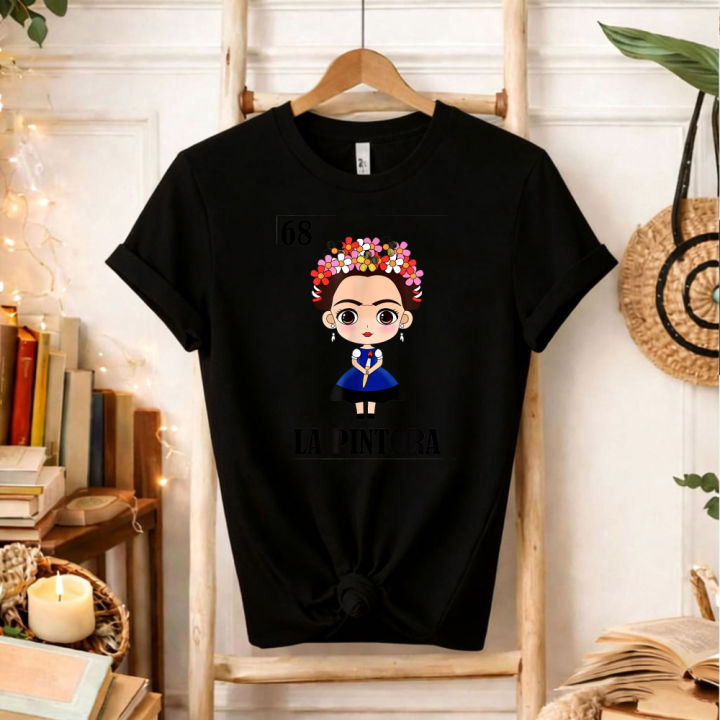 Cute Cartoons Chibi Frida Kahlo T-Shirt Mexican Artist Kawaii Graphic ...