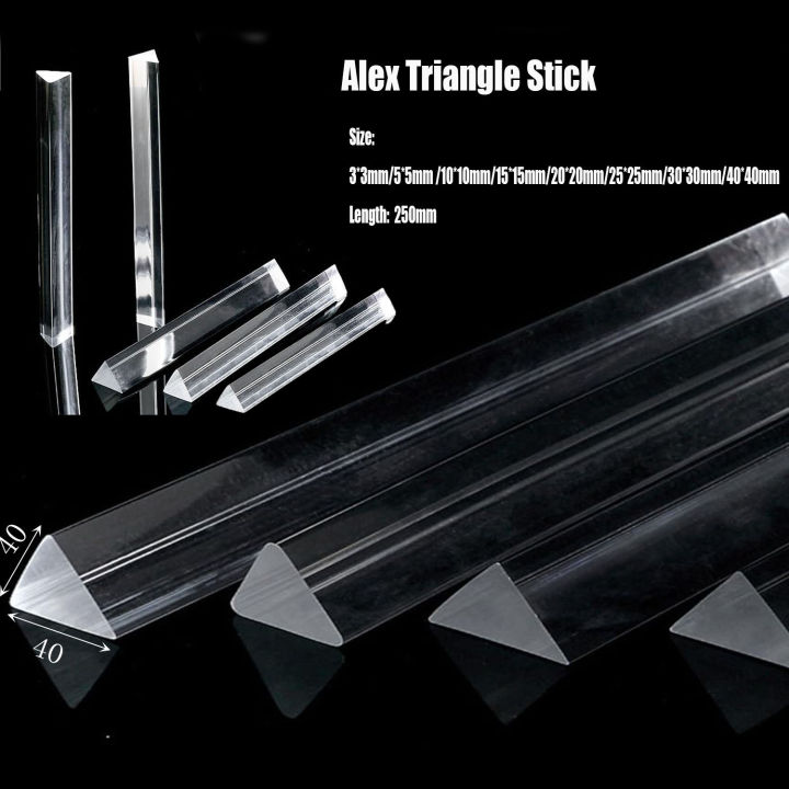 250mm Clear Acrylic Triangle Rods - Isosceles Right Angle Light Guide ...