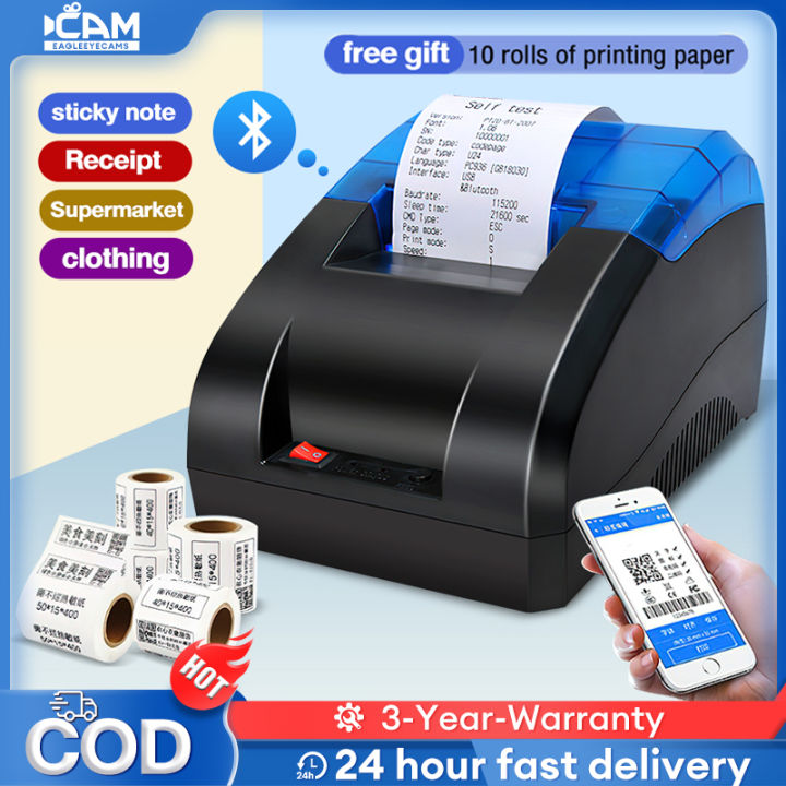 Bluetooth receipt thermal printer portable mini pocket wireless 2-inch iOS Android iPad thermal ...