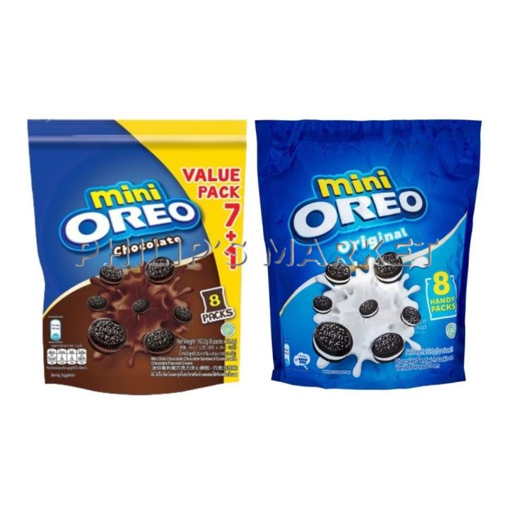 Oreo Mini Original Vanilla / Chocolate Cookies Multipack 8 x 20.4g ...