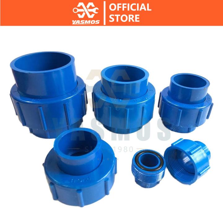 1/2" 3/4'' 1'' Pvc Blue Water Pipeline Fittings Union Patente | Lazada PH