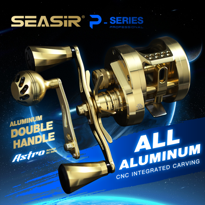 SEASIR ASTRO ม้วนรอบ CNC รอกตกปลาแท่งอะลูมิเนียมมือจับคู่10 + 1BB 6.6:1 ...