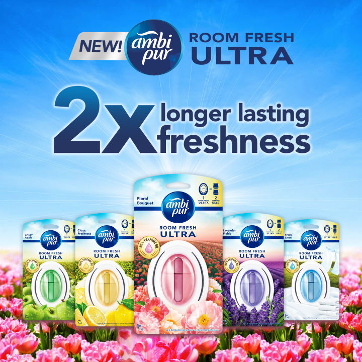 Ambi Pur Air Freshener Gel Bathroom Fresh Mild 7ml x 2 Value Pack (pewangi rumah, pewangi bilik ...