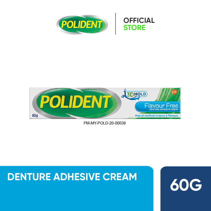 Polident Denture Adhesive Teeth Fixative - Flavor Free (60g) | Lazada