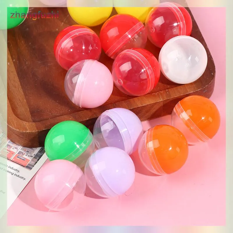 zhangfuzhi 100Pcs Plastic Empty Toy Vending Capsules Half Clear Half ...