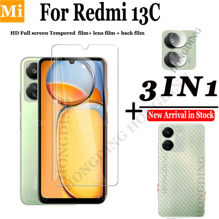 (3 In 1) สำหรับ Redmi 13C กระจกนิรภัยสำหรับ Realme 13C ฟิล์มกระจกนิรภัย ...