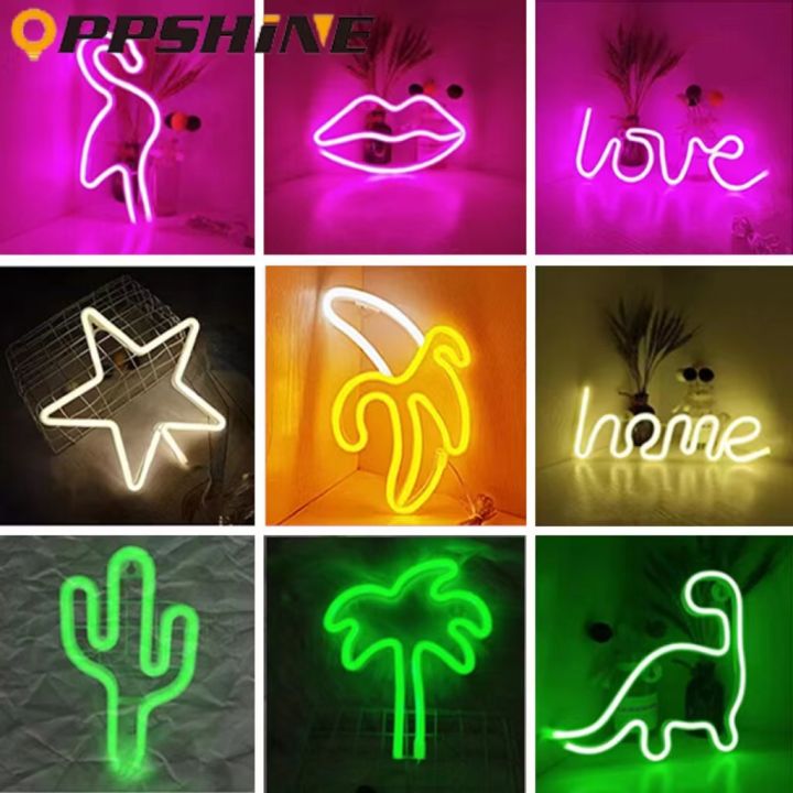 LED Neon Light Sign Lightning Moon Star Fairy Light Ghost Dinosaur ...